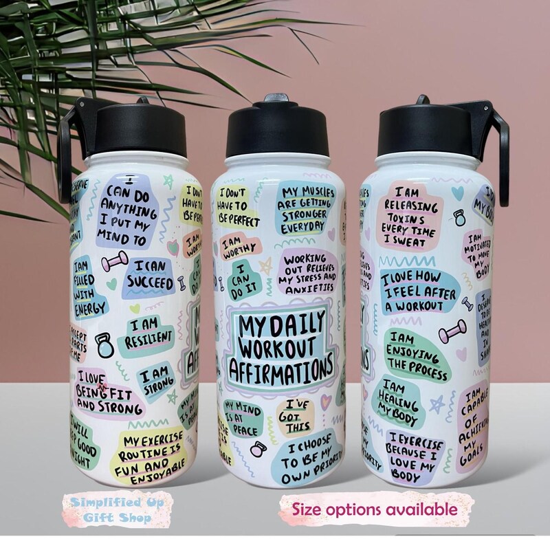 Motivational Water Bottle With Straw - Etsy