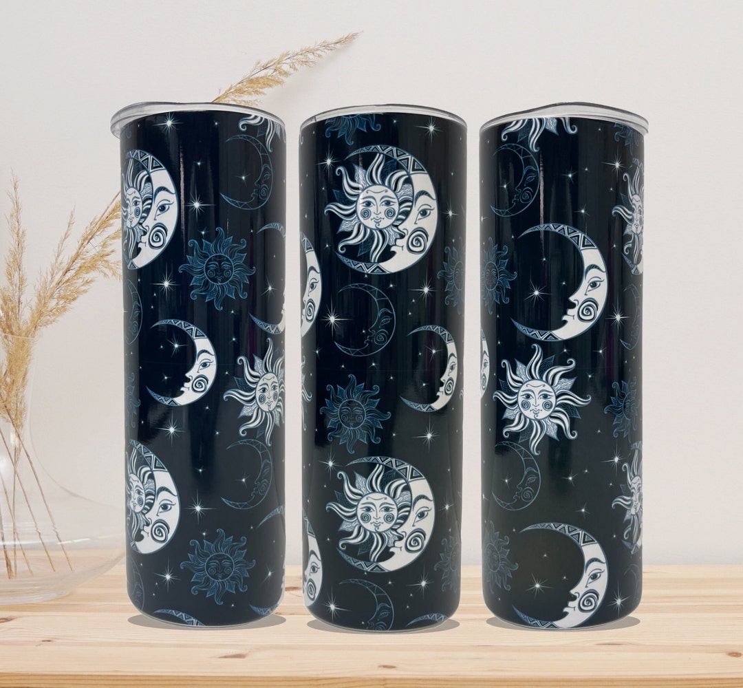 Starry Night Sky Sun Moon Stars Cup 20 30oz Skinny Tumbler Sports Water ...