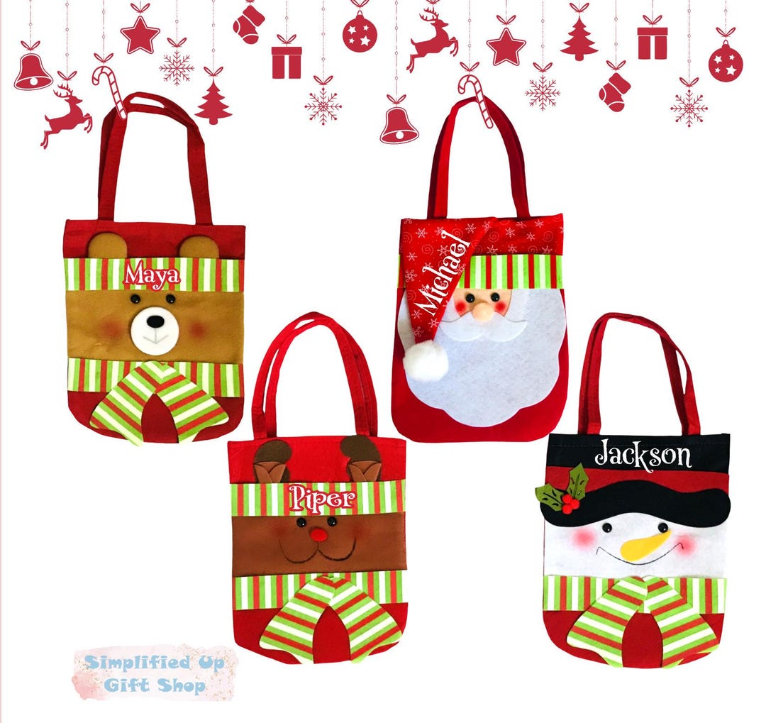 Personalized Christmas Gift Bag Kids Christmas Stuffer Bag W Name ...
