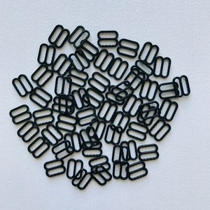 20, 50, 100 Pcs 11mm Black Plastic Slider Adjuster for Face Mask Ribbon ...