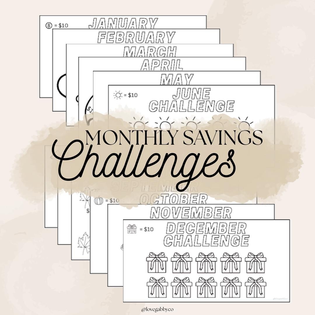 NEW Monthly Savings Challenges Bundle - Digital PDF File - Etsy