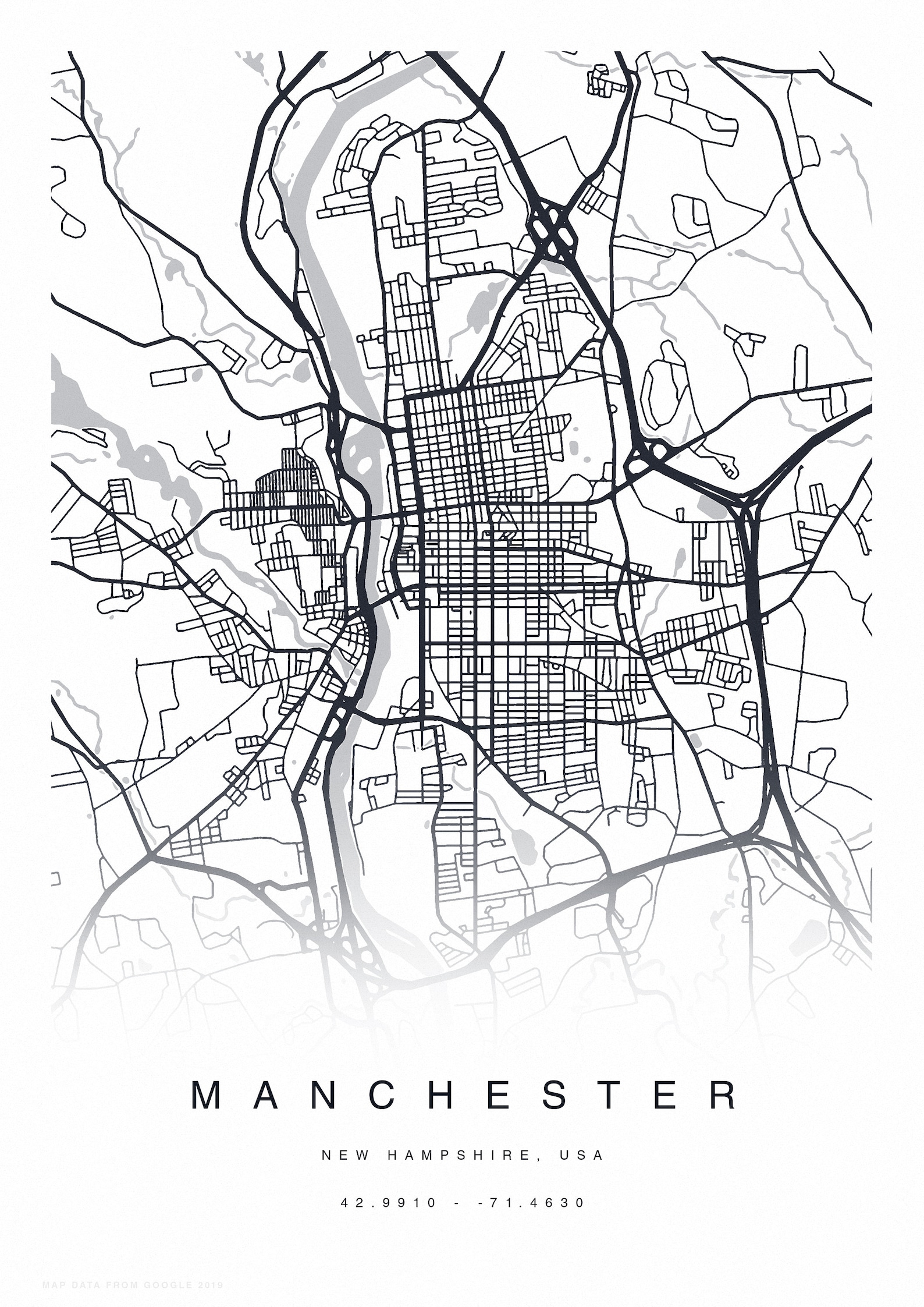 PRINTABLE Manchester Map Print Street Map of Manchester | Etsy