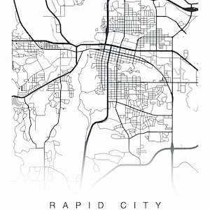 PRINTABLE Rapid City Map Print Street Map of Rapid City | Etsy