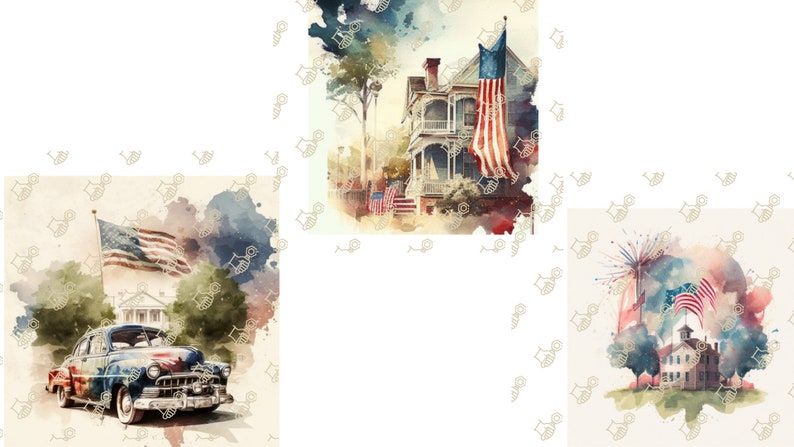 Vintage Fourth of July Americana Digital Art Wallpaper - Etsy