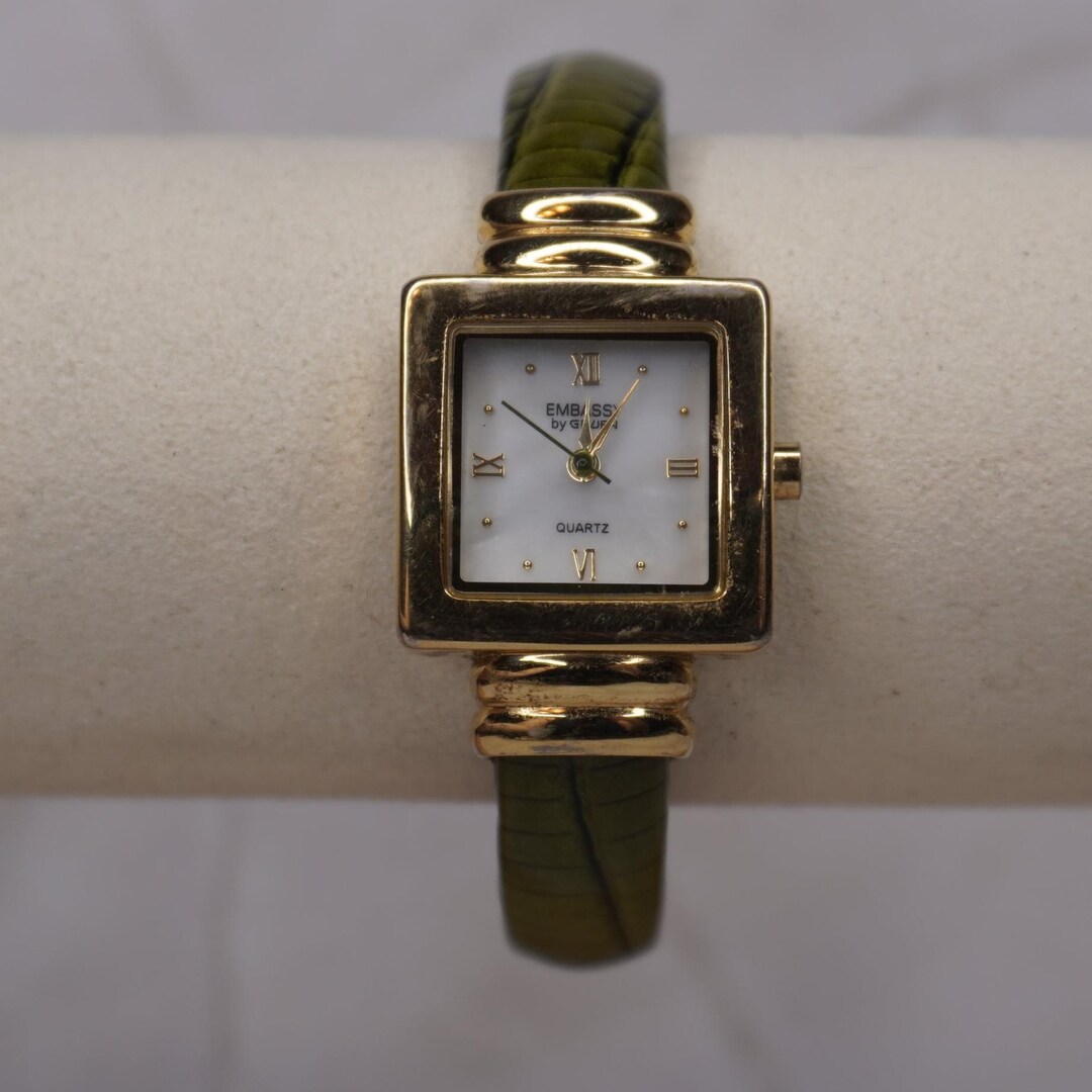 Vintage Gruen Embassy Watch | Gold Square, Mother of Pearl Dial - Etsy