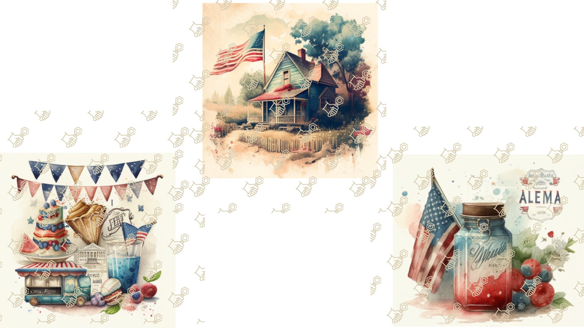 Vintage Fourth of July Americana Digital Art Wallpaper - Etsy