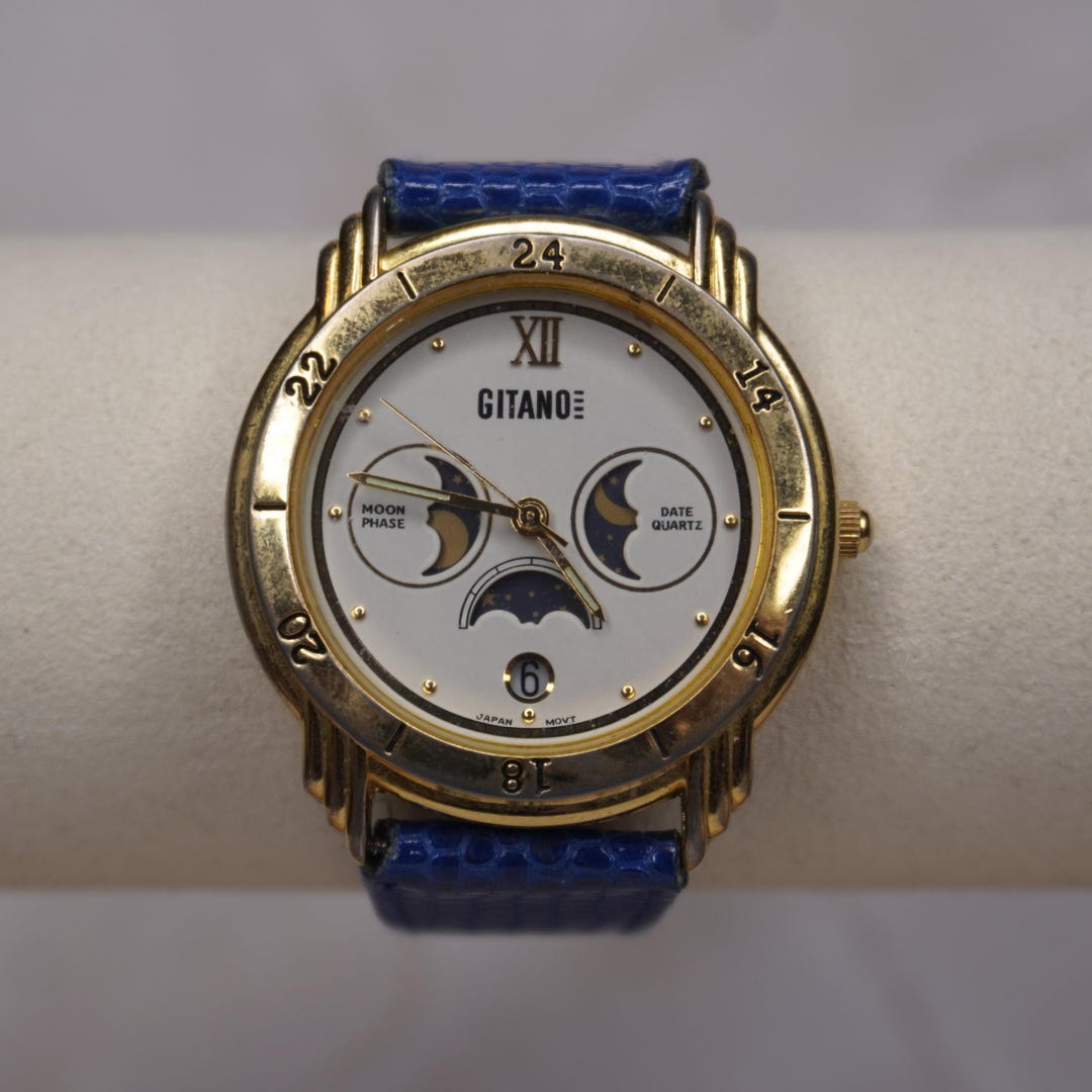 1990's Gitano Quartz Sun Moon Phase Watch - Etsy
