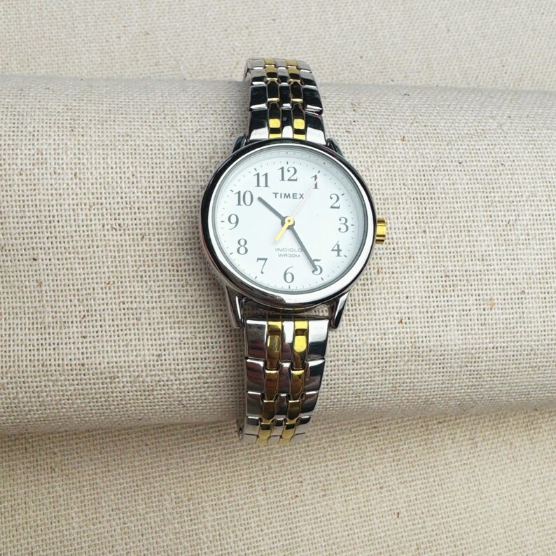 Timex Women’s Indiglo Silver & Gold Expansion Watch - Etsy