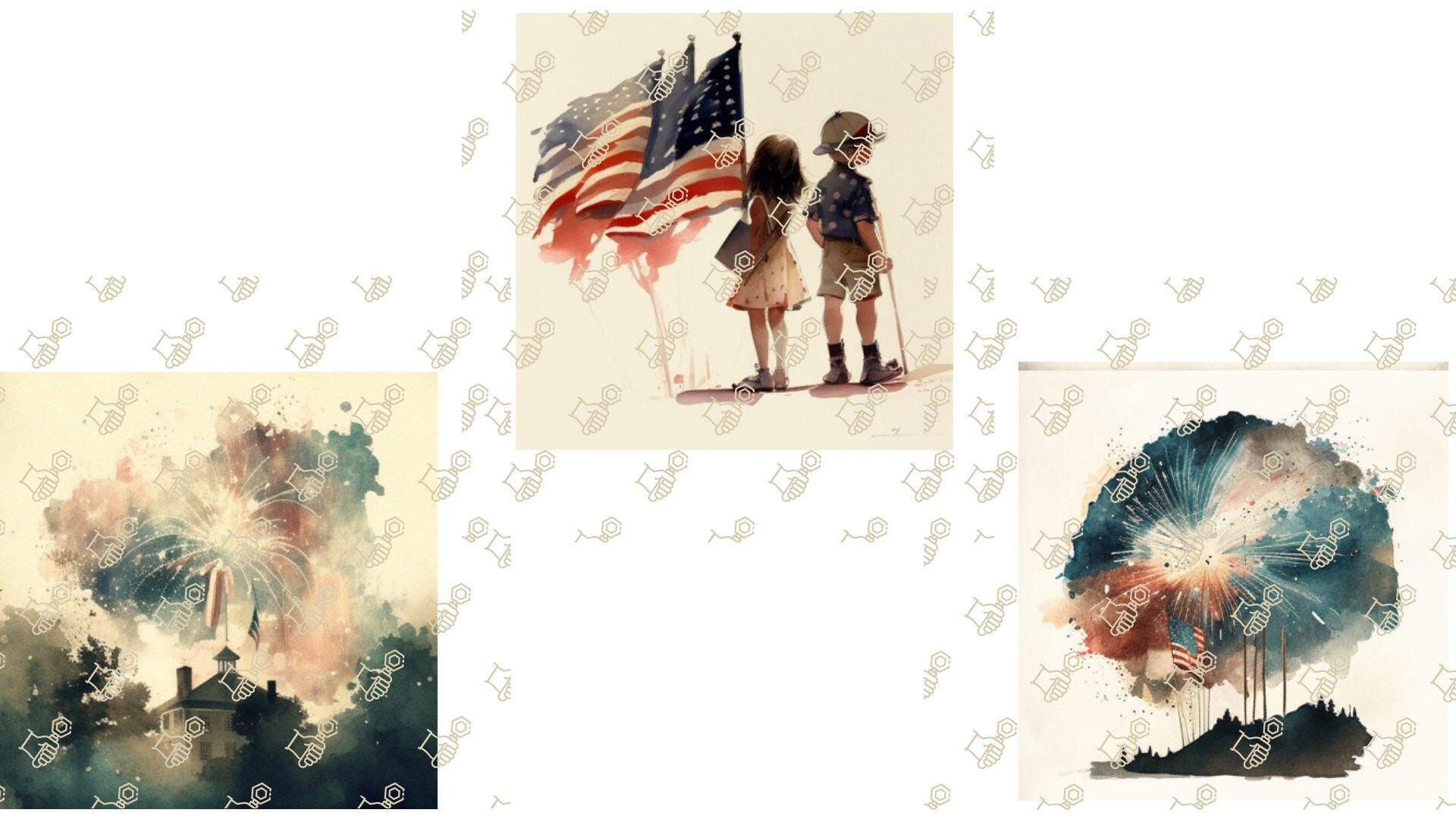 Vintage Fourth of July Americana Digital Art Wallpaper - Etsy