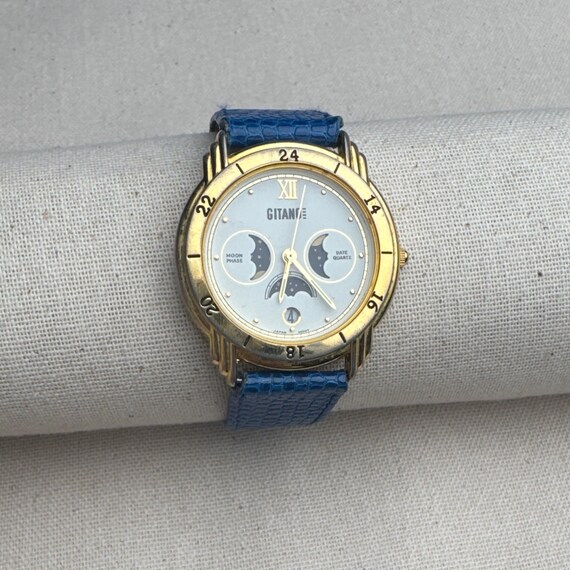 1990's Gitano Quartz Sun Moon Phase Watch - Gem