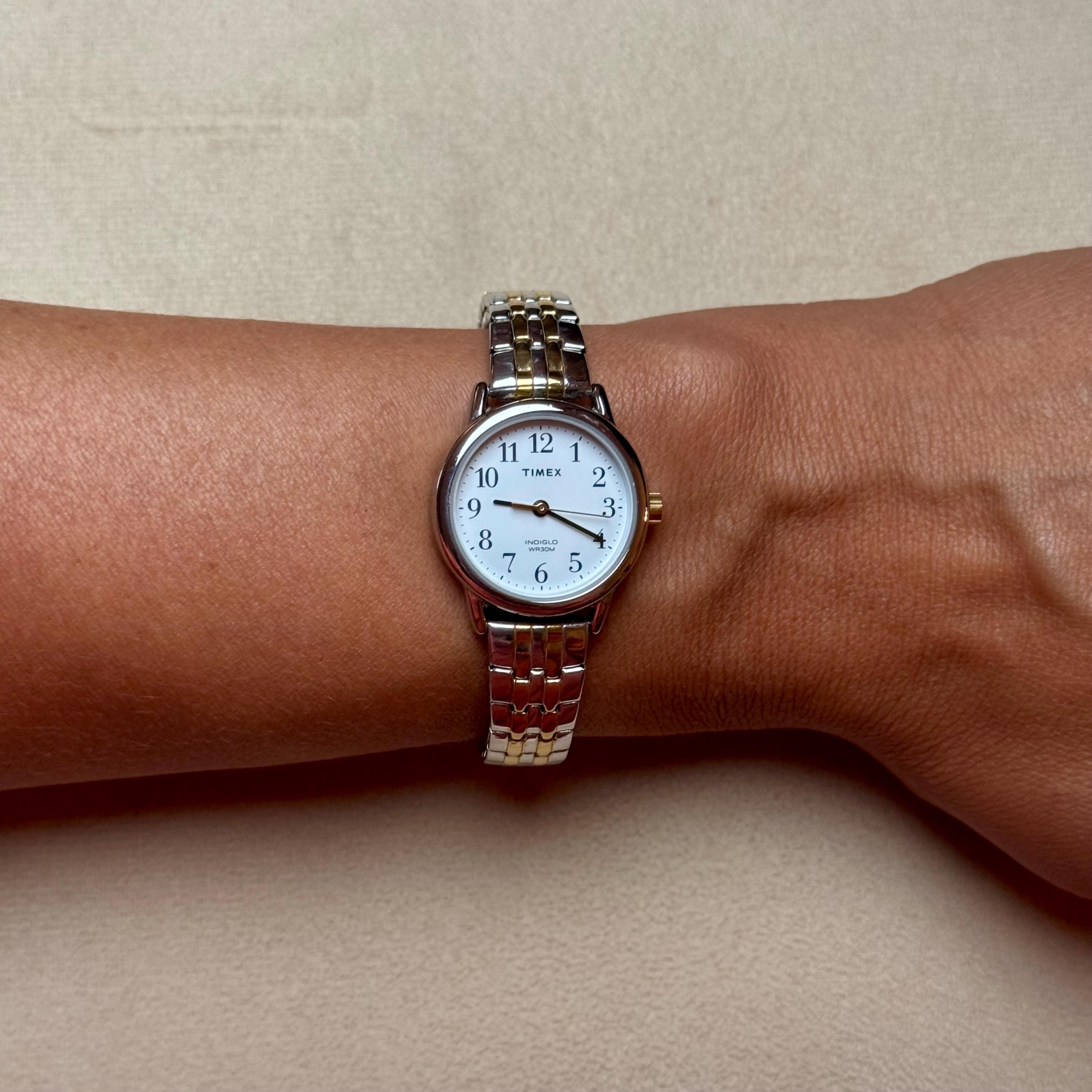 Timex Women’s Indiglo Silver & Gold Expansion Watch - Etsy