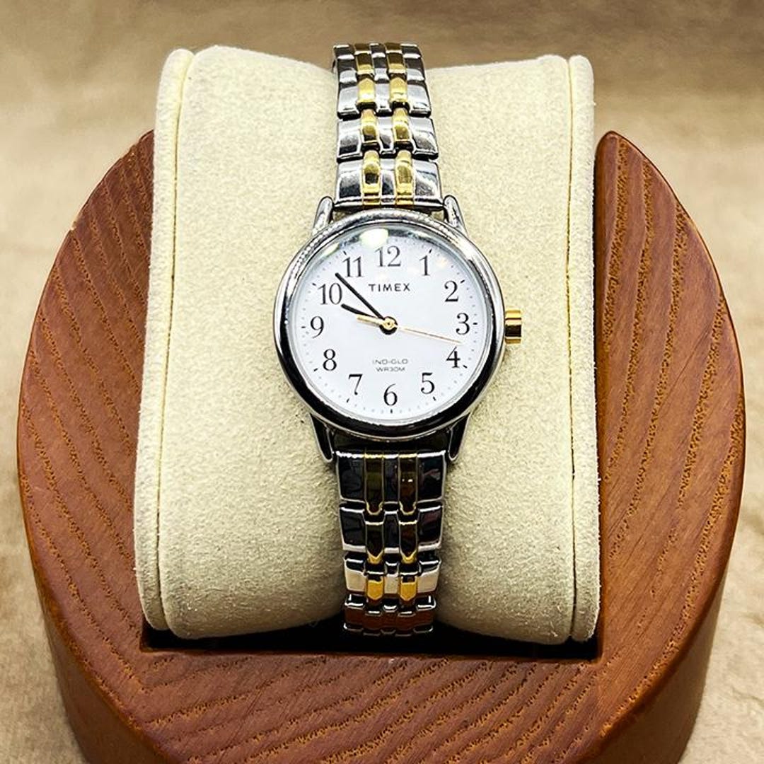Timex Womens Indiglo Silver & Gold Expansion Watch - Etsy