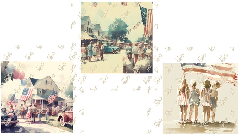 Vintage Fourth of July Americana Digital Art Wallpaper - Etsy