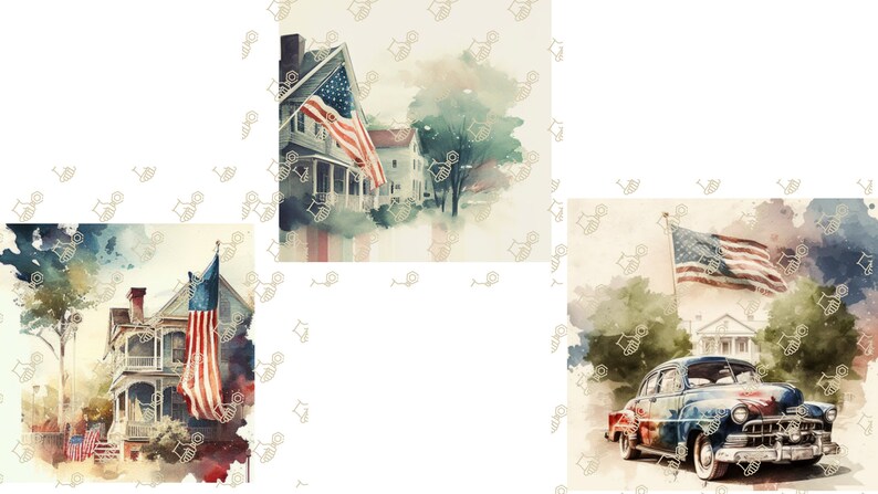 Vintage Fourth of July Americana Digital Art Wallpaper - Etsy