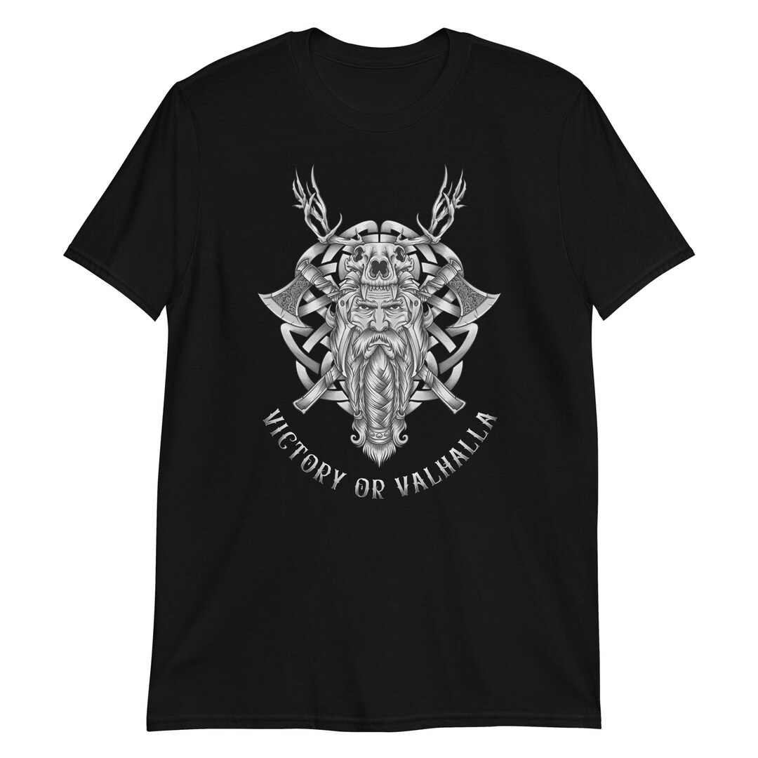 Viktory Or Valhall TShirt Viking Shirt Celtic Knot Viking Helmet ...