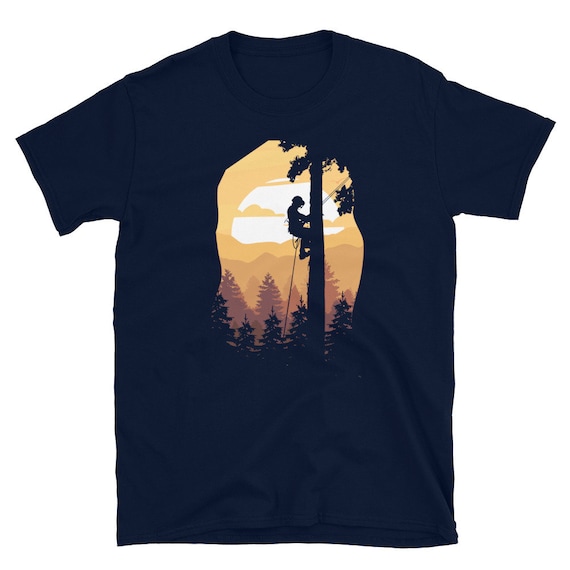 Retro Sunset Tree Climber Arborist T-shirt | Etsy