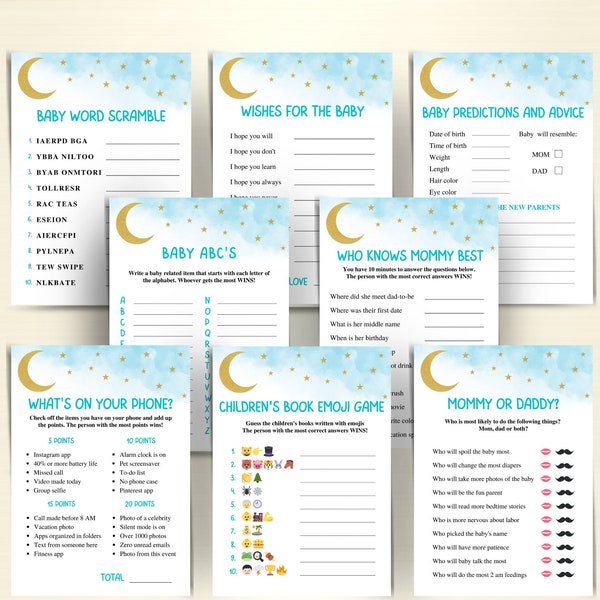 Moon and Stars Baby Shower - Etsy