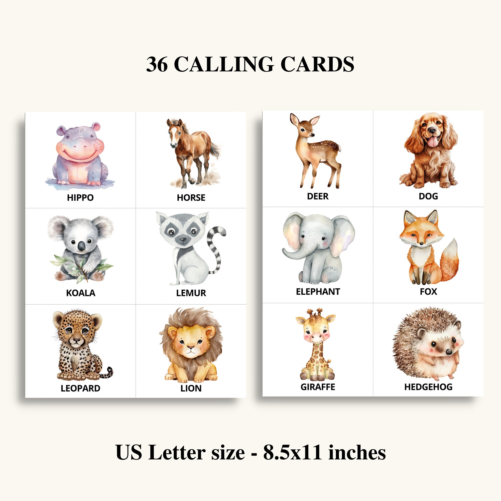 50 Printable Animal Bingo Cards Animal Picture Bingo Animal Birthday ...