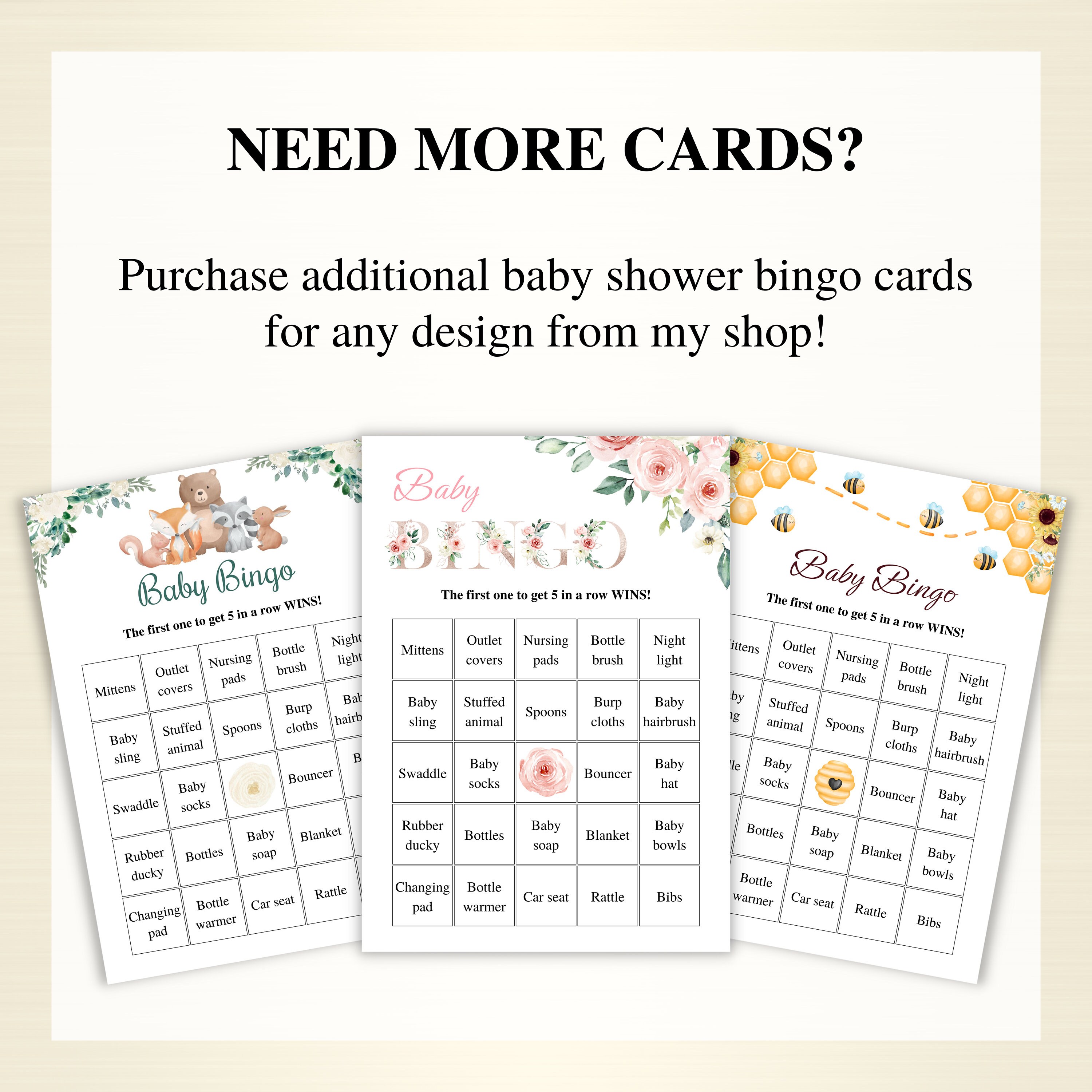 Baby Shower Bingo Cards With Pictures, 20 Printable Cards Markers🦄 ...