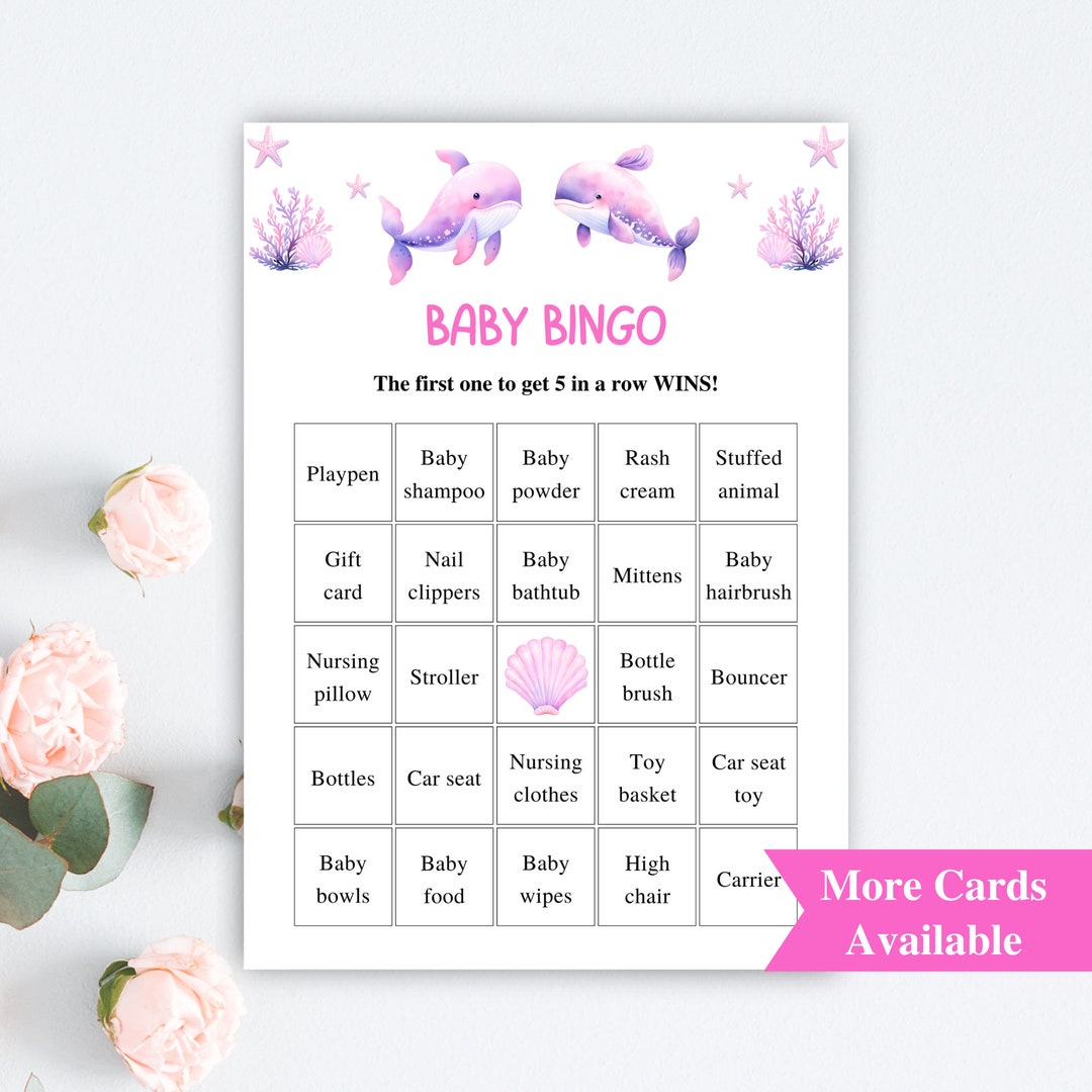 30 Printable Under the Sea Baby Shower Bingo Cards | 5x7'' Prefilled ...