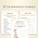 10 Printable Graduation Party Games, Gold Graduation Game Pack, Fun ...
