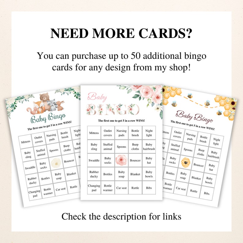 30 Printable Puppy Baby Shower Bingo Cards 5x7'' Prefilled Baby Bingo ...