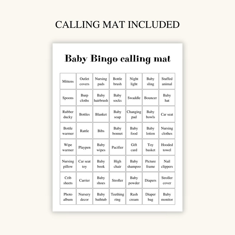 30 Printable Prefilled Baby Shower Bingo Cards Wildflower Baby Shower ...