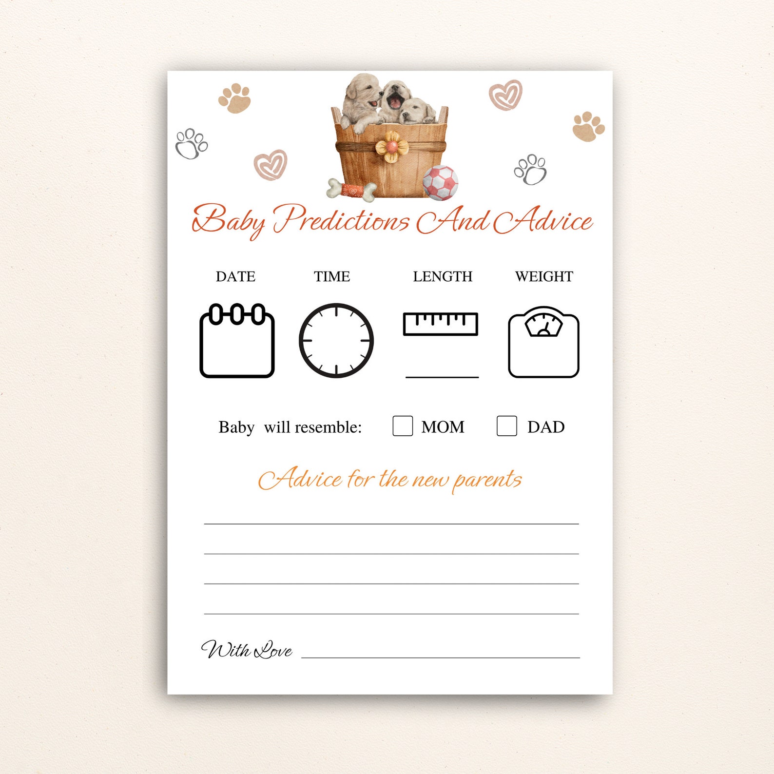 16 Printable Puppy Baby Shower Games Dog Themed Baby Shower Game Bundle ...