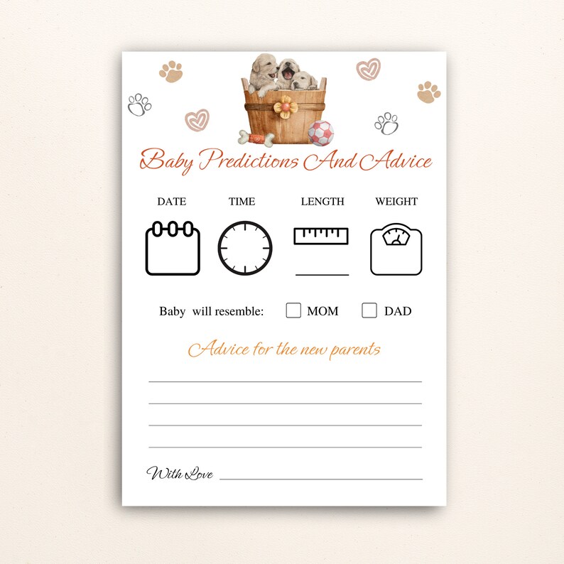 16 Printable Puppy Baby Shower Games Dog Themed Baby Shower Game Bundle ...