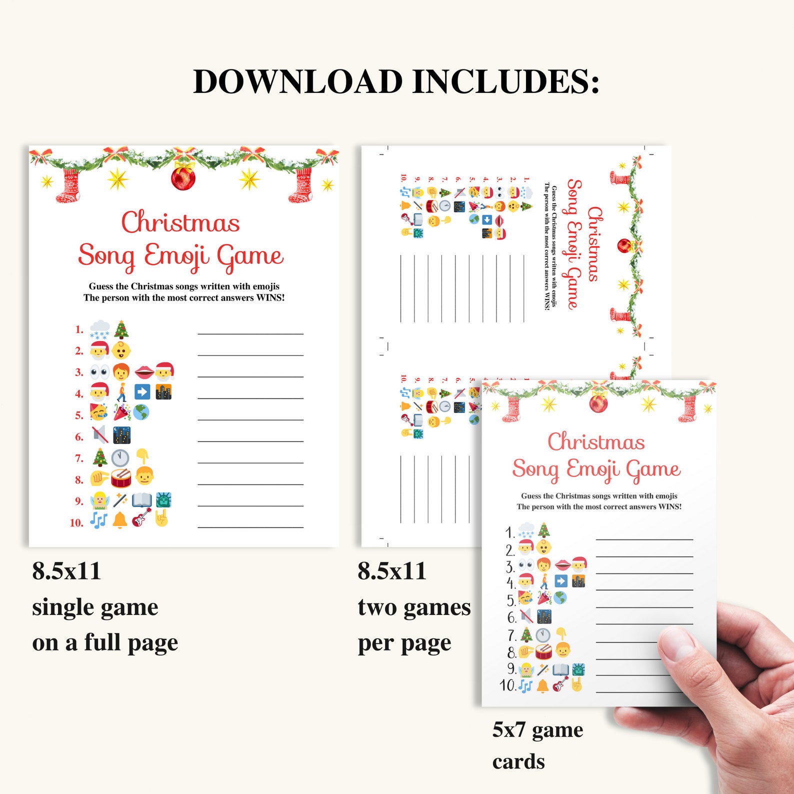 Printable Christmas Emoji Game Christmas Party Game - Etsy