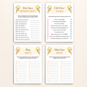 16 Printable Ice Cream Baby Shower Games, Heres the Scoop Baby Shower ...