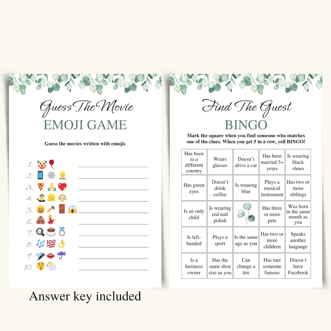 8 Printable Housewarming Party Games New Home Party Games - Etsy
