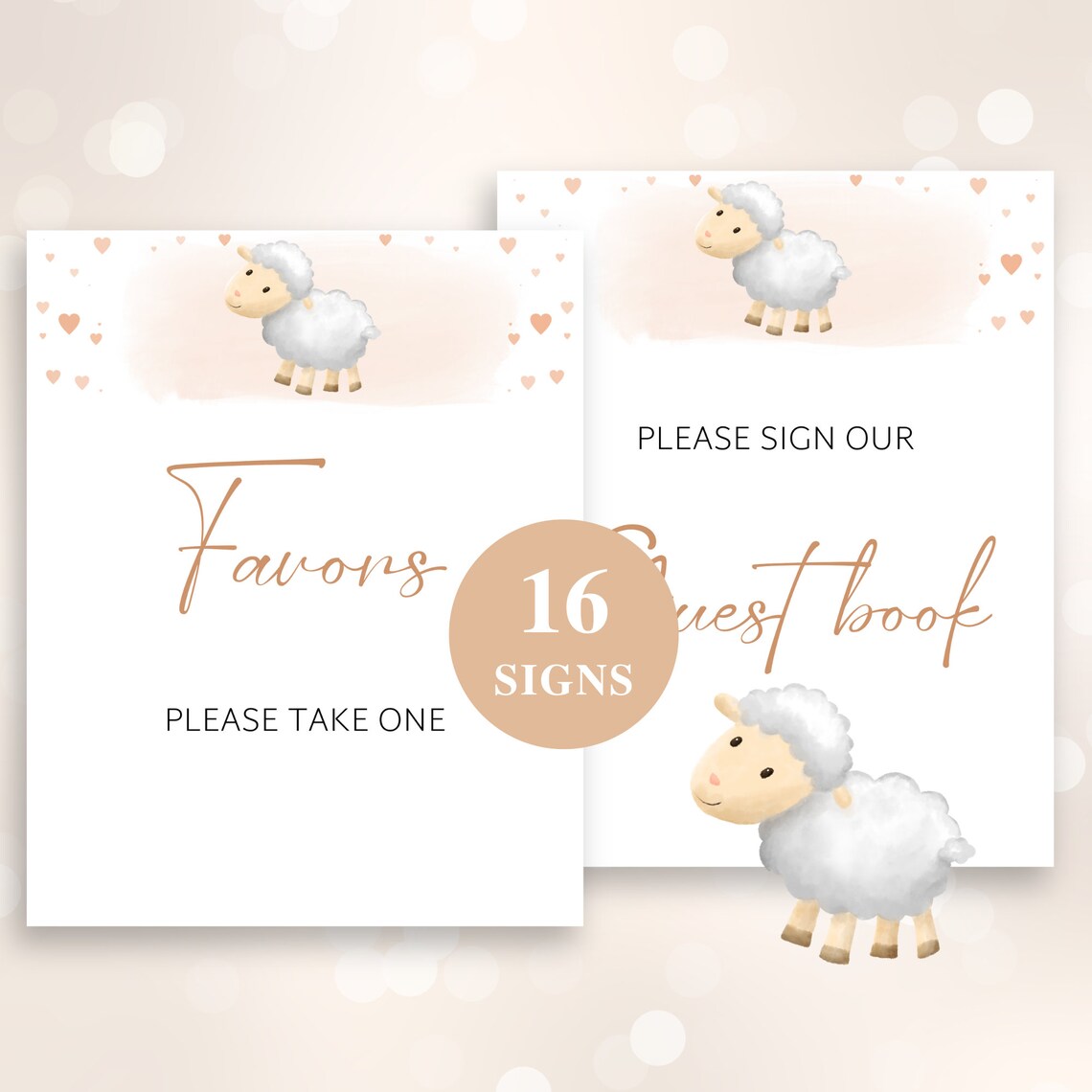 16 Printable Little Lamb Baby Shower Table Signs 8x10 Baby Shower Sign ...