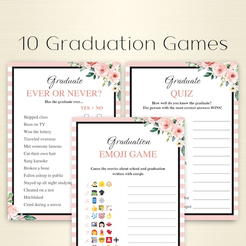 Graduation Party Games Bundle / Graduation Day Fun / Grad - Etsy