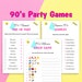 10 Printable 90s Themed Party Games 90s Party Game Bundle 90s Themed ...