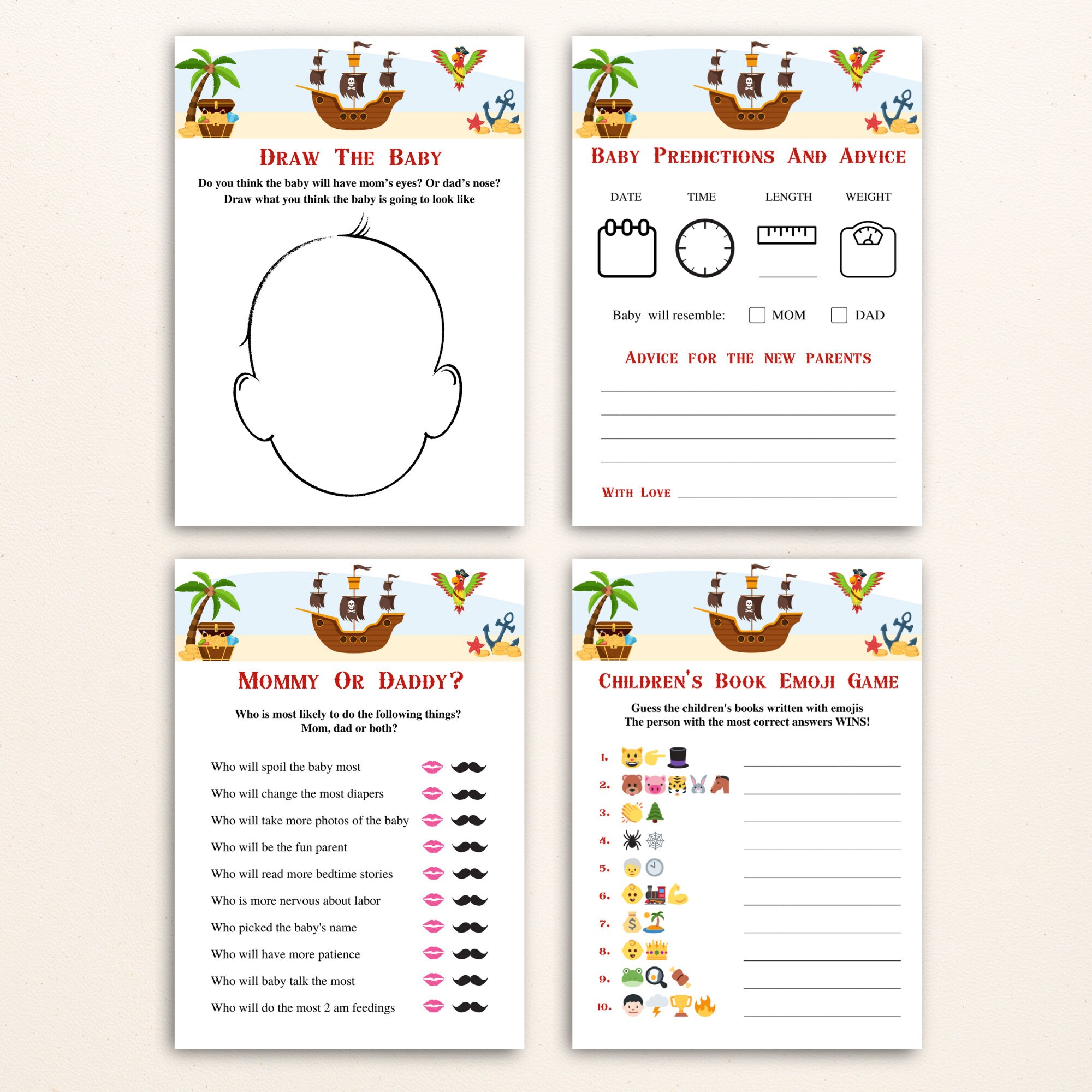 Pirate Themed Baby Shower Games Ahoy! It's A Boy Nautical Baby Shower