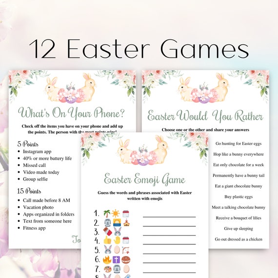 12 Printable Easter Games Fun Easter Game Bundle Easter | Etsy