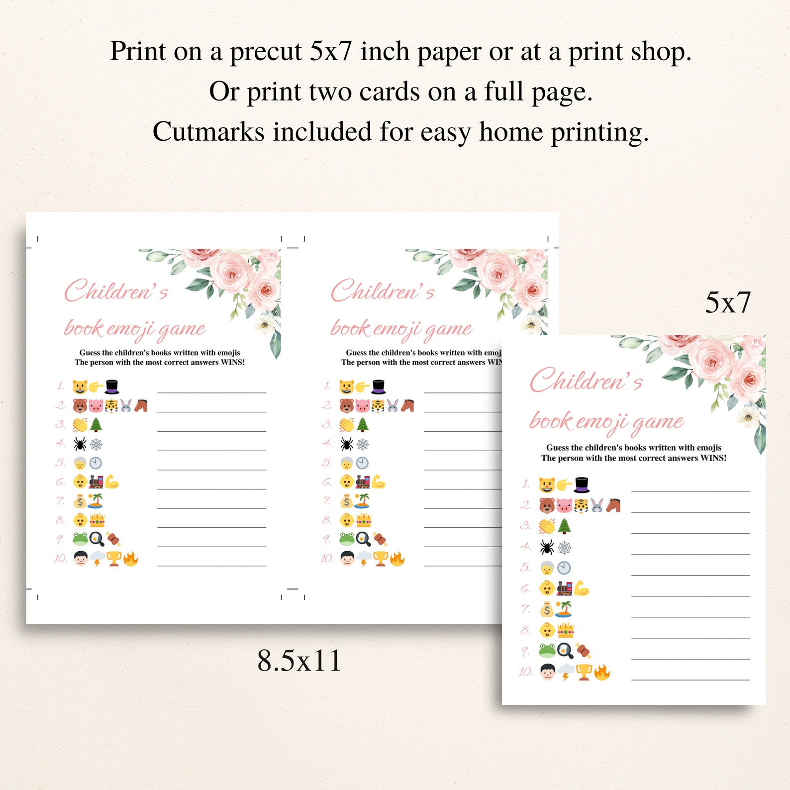 16 Printable Floral Baby Shower Games, Blush Pink Baby Shower Game ...