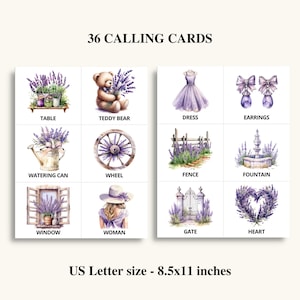 50 Printable Lavender Bingo Cards | Lavender Picture Bingo | Lavender ...