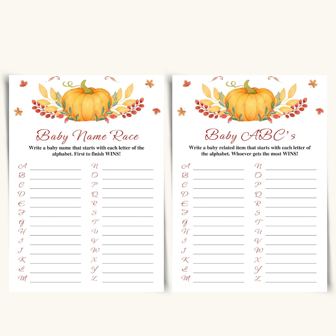 14 Printable Pumpkin Baby Shower Games Little Pumpkin Baby - Etsy