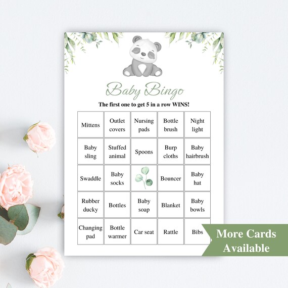 30 Printable Panda Baby Shower Bingo Cards 5x7'' - Etsy