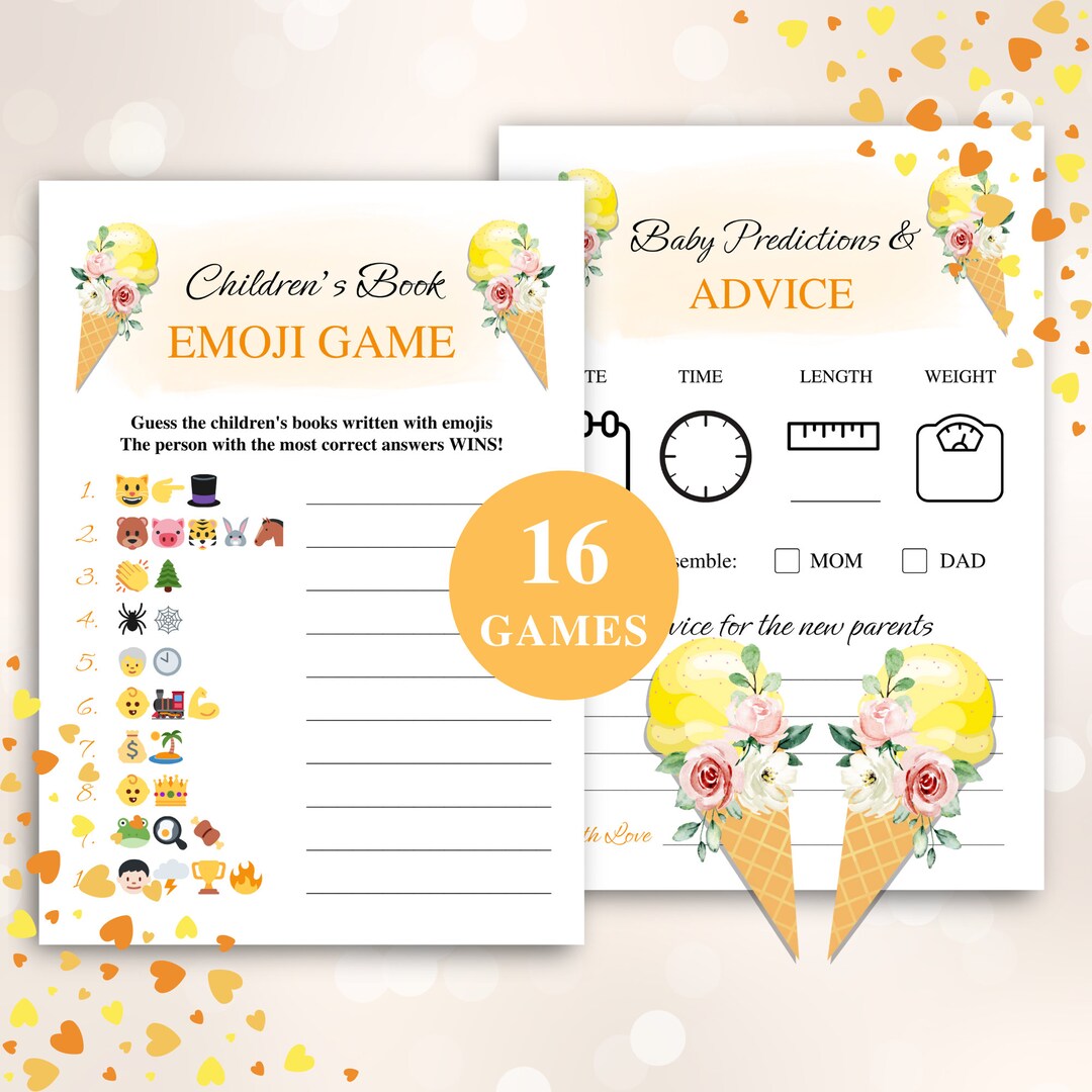 16 Printable Ice Cream Baby Shower Games, Here’s the Scoop Baby Shower ...