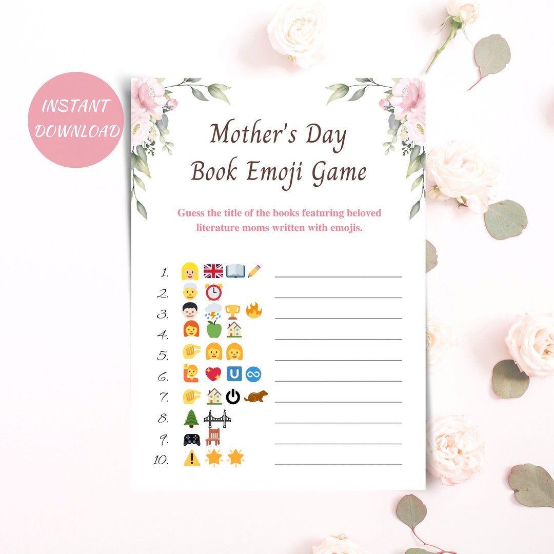 Printable Mother’s Day Game Emoji Game, Game for Mother’s Day Brunch or ...