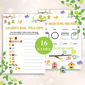 16 Printable Bird Baby Shower Games | Little Birdie Baby Shower Game ...