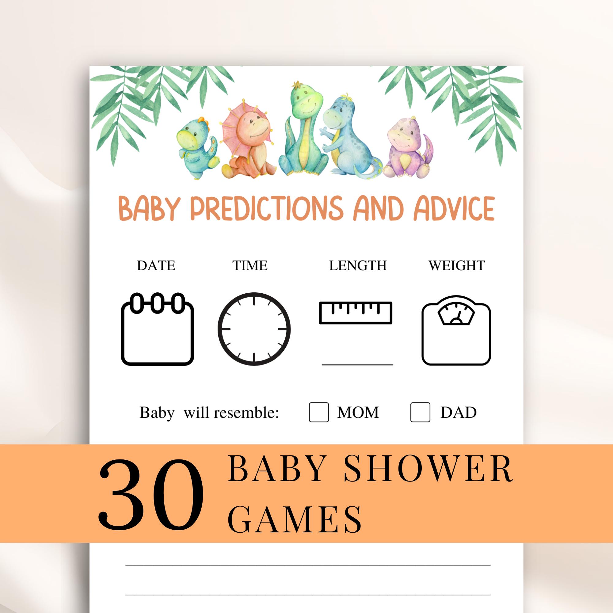 30 Printable Dinosaur Baby Shower Games, Dino Baby Shower Games, Jungle ...