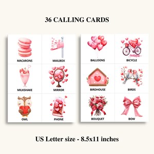 50 Printable Valentine's Day Bingo Cards | Valentines Picture Bingo ...