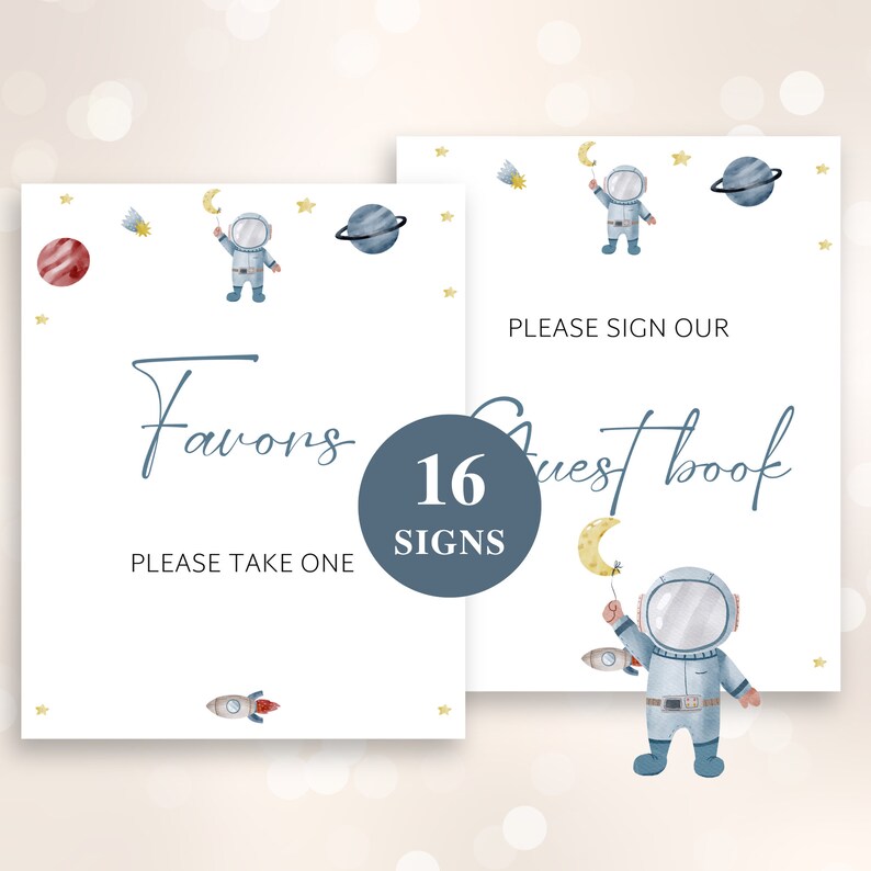 16 Printable Outer Space Baby Shower Table Signs 8x10 Baby Shower Sign ...
