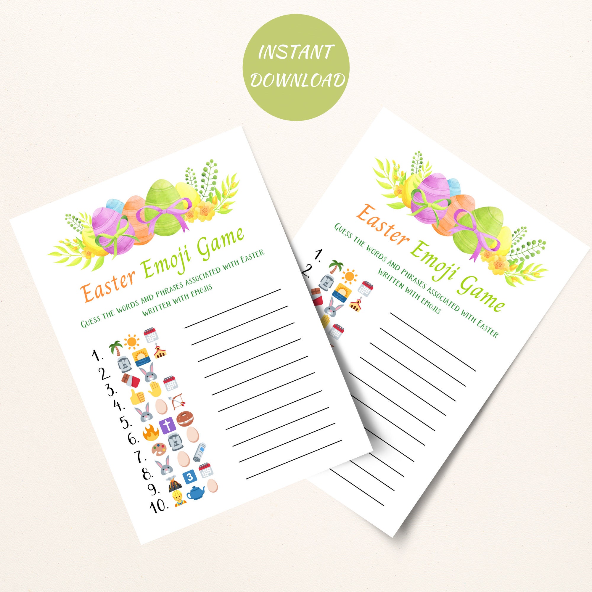 Printable Easter Emoji Game Easter Game For Office Party | Etsy