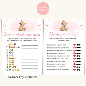 8 Printable Teddy Bear Baby Shower Games Pink Teddy Bear Baby - Etsy UK