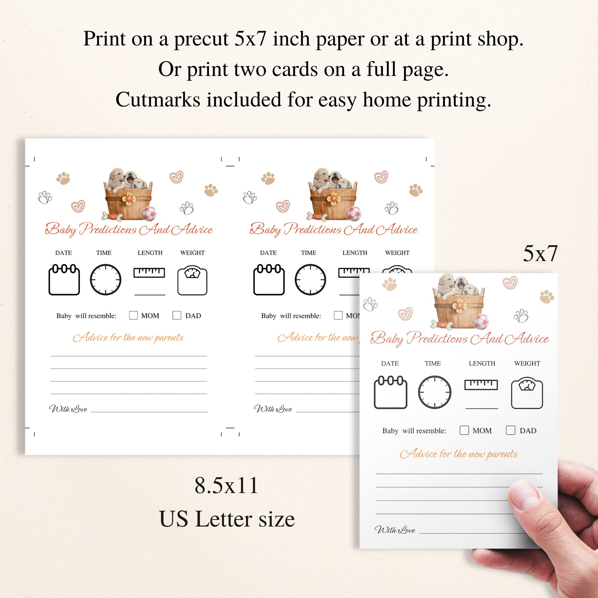 16 Printable Puppy Baby Shower Games Dog Themed Baby Shower Game Bundle ...